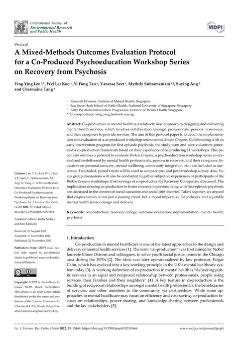 Pdf A Mixed Methods Outcomes Evaluation Protocol For A Co Produced