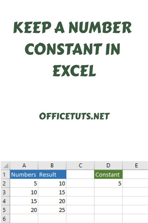 excel tutorial keeping a number constant in excel