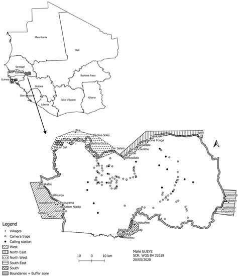 Map Of Niokolo Koba National Park Localities Of Camera Traps And