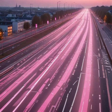 Dynamic Longexposure Of A Smart Highway Network Illuminated With