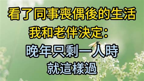 看了同事喪偶後的生活，我和老伴決定：晚年只剩一個人時，就這樣過。舒心又自在 Youtube