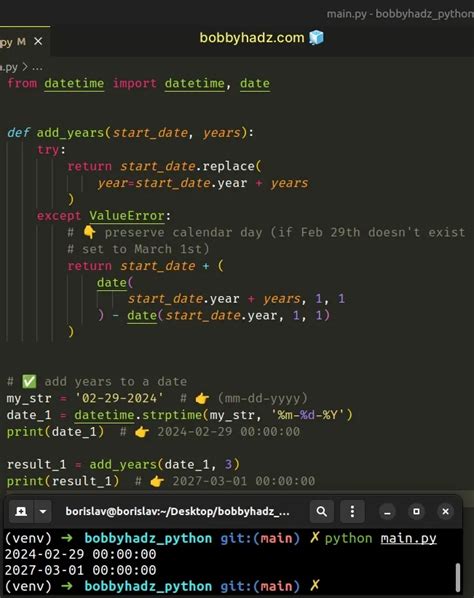 How To Add Year S To A Date In Python Bobbyhadz