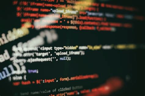 Premium Photo Software Developer Programming Code Abstract Computer Script Code Selective Focus