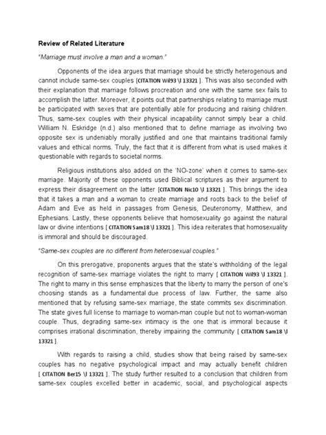 Arguments For And Against Same Sex Marriage A Review And Analysis Of