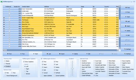 x files components x dbgrid and x dbnavigator components for