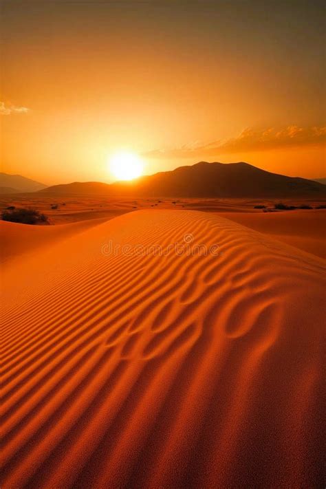 Sand Dunes Desert Landscape With Beautiful Sand Dunes And Blue Sky