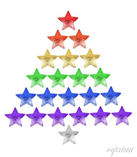 Christmas Tree Made Of Shiny Stars Lgbtq Community Rainbow Flag • Wall