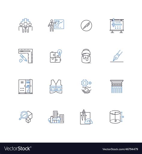 Prototyping Line Icons Collection Design Vector Image
