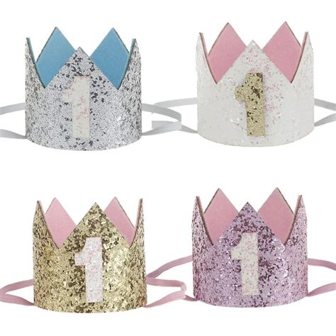 Número 1 2 3 feliz aniversário coroa bandana chapéu crianças 1st 2rd