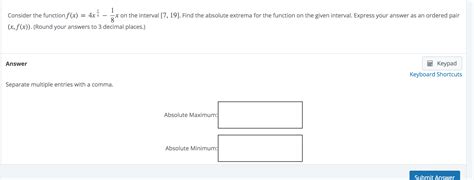 solved 1 1 consider the function f x 4x4 3x on the