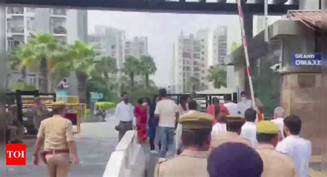 Shrikant Tyagi Case Tyagi Community Members Protest Outside Noida