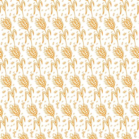 Premium Vector Cereal Plant Seamless Pattern Leaves And Ears Of