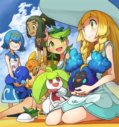 Lillie Lana Mallow Popplio Hau And 3 More Pokemon And 2 More