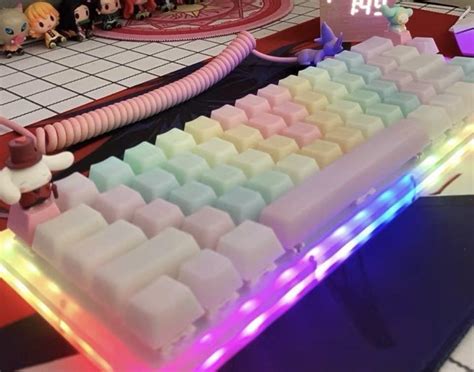 Rainbow Pom Jelly Keycaps Frosted Jelly Keycaps With No Carving