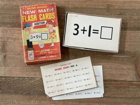Vintage Milton Bradley Flashcards Math Flash Cards 1965 Etsy