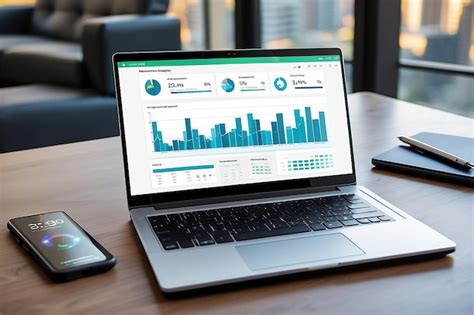Kpi Business Data Dashboard Analytics On Hybrid Laptopkpi Business Data Dashboard Analytics On
