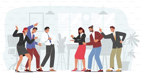 화난 비즈니스 팀 갈등 분노한 남녀가 다투고 싸우고 사무실에서 말다툼을 하는 캐릭터 경쟁 리더십을 위한 싸움 의견 불일치 및 응시 만화 사람들 벡터 일러스트레이션