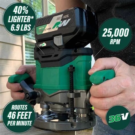 36v Cordless Variable Speed Plunge Router Tool Body Only Metabo Hpt