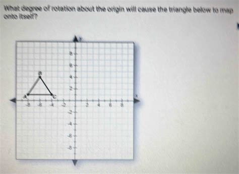 Solved What Degree Of Rotation About The Origin Will Cause The Triangle Below To Map Onto