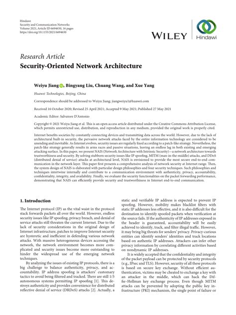 pdf security oriented network architecture