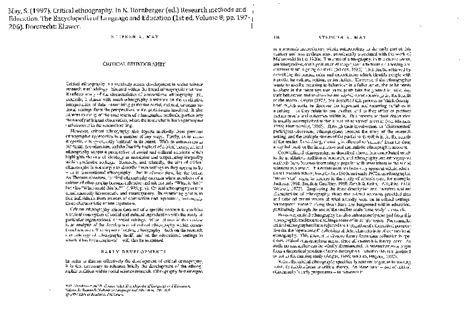 Pdf Critical Ethnography