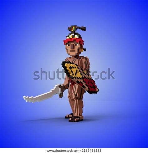 방패와 검 또는 칼을 사용하여 다악 스톡 일러스트 2189463533 Shutterstock