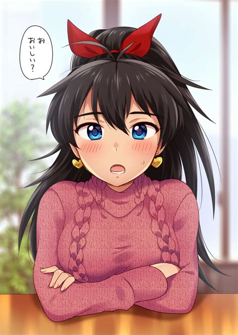 Safebooru 1girl O Bangs Black Hair Blue Eyes Blurry Blurry