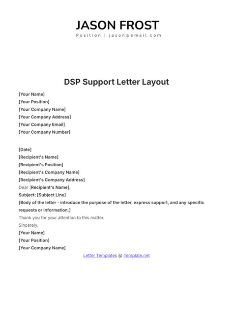 Free Support Letter Templates Editable And Printable