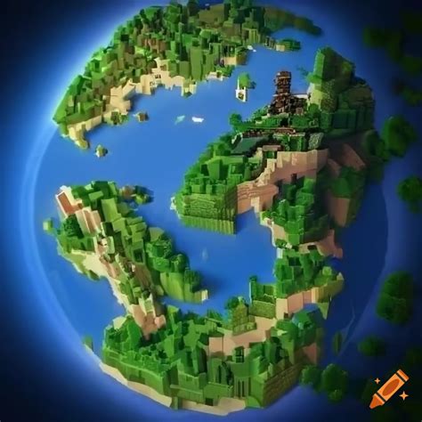 minecraft earth map on craiyon