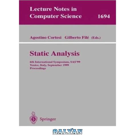 خرید و قیمت دانلود کتاب Static Analysis 6th International Symposium Sas99 Venice Italy