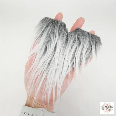 Precut Gnome Beards Beard Hair Long Faux Fur Gray And White Etsy