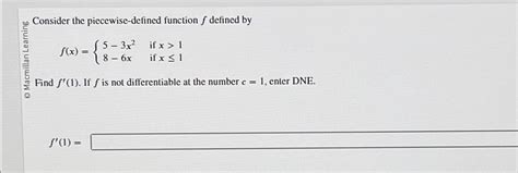 Solved Consider The Piecewise Defined Function F ﻿defined