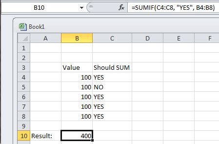 In Excel Sum All Values In One Column In Each Row Where Another Column Is A Specific Value