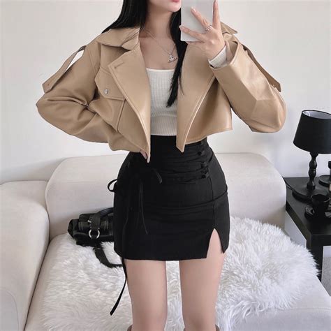 엘루아 미친핏국내고퀄 크롭 레더 가죽 트렌치 자켓 트렌치 코트 크롭 트렌치 가죽자켓 레더 자켓엘루아코멘트