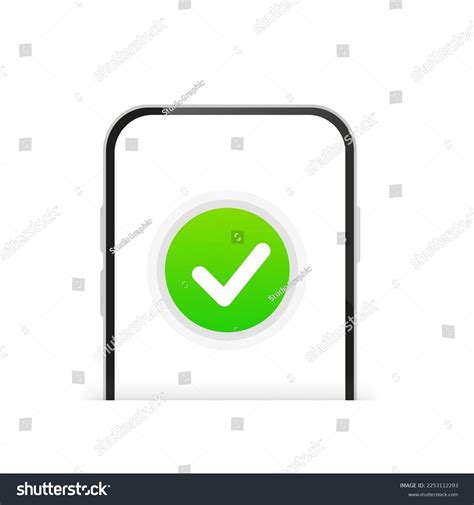 Smartphone Checkmark Flat Cartoon Style Mobile Stock Vector Royalty Free Shutterstock