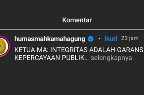 Batasi Kolom Komentar Instagram Usai Putusan Kasasi Ferdy Sambo Kabiro