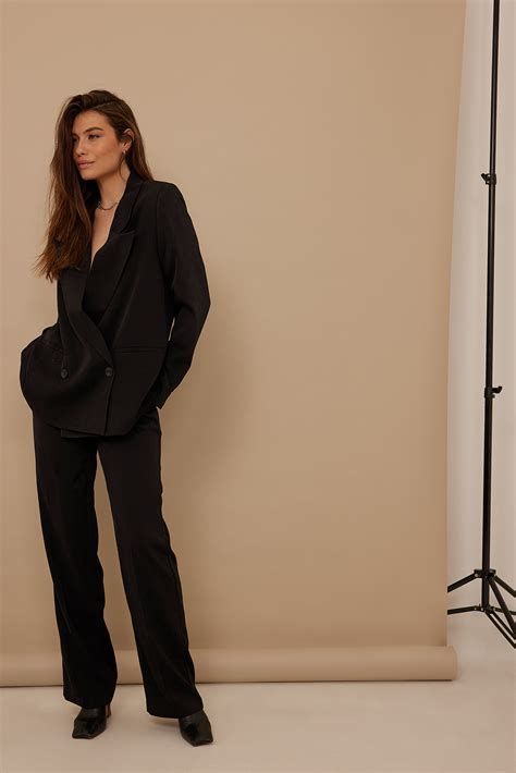 Recycled Double Breasted Blazer Black Na