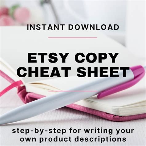 Product Description Cheat Sheet Etsy