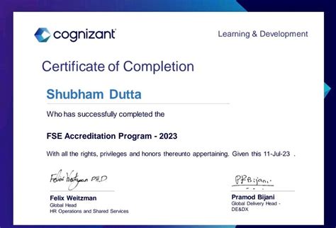 Shubham Dutta On Linkedin Cognizant