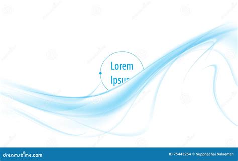 Wave Pattern Smooth Curve Line Blue Design Background Stock Vector