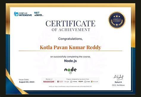 Pavan Kumar Reddy Kotla On Linkedin My New Certificate ☺