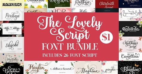 The Lovely Script Font Bundle Bundle · Creative Fabrica