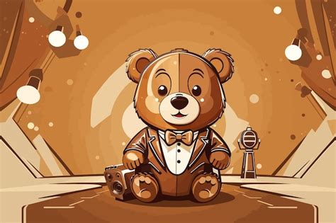 Brown Bear Cartoon Illustration Premium Ai Generated Vector