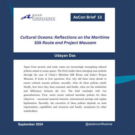 Udayan Das On Ocean Policies By China And India Asian Confluence