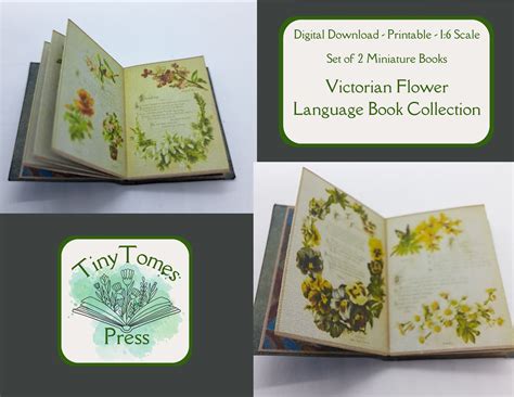 Miniature Victorian Flower Language Book Collection Digital Download