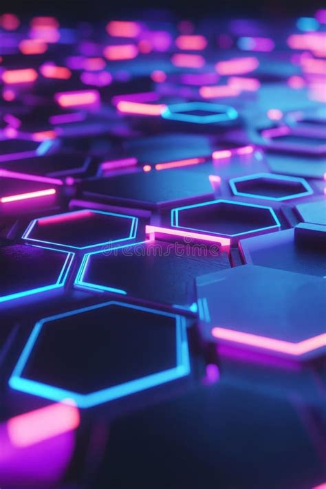 A Dynamic 3d Abstract Background With Interconnected Hexagonal Grids Illuminated By Electric