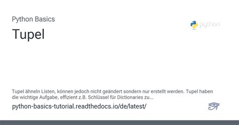 Tupel Python Basics