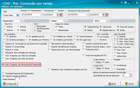 WINT Como apresentar a comissão cadastrada na na rotina Central de Atendimento TOTVS