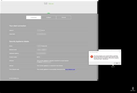 rolled out anyconnect users now seeing meraki mx status page the