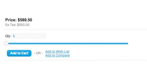 OpenCart Quantity Slider